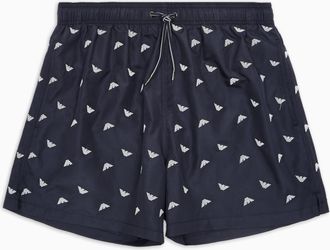 Emporio Armani Herren MID Boxer Badehose, Armani BLU/White, L