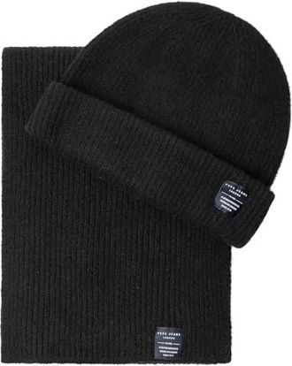 Pepe Jeans London Edward Set &Eacute;charpe pour homme Noir Taille unique, Noir (Black), taille unique