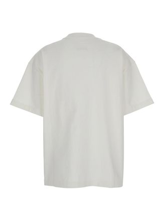 Jil Sander Womens White Crewneck T-Shirt With Logo Print Cotton T-Shirts & Jerseys