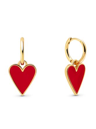 Singularu Lovely Heart Ohrringe. Messing mit 18 Kt Vergoldeter Beschichtung. Schmuck f&uuml;r Damen