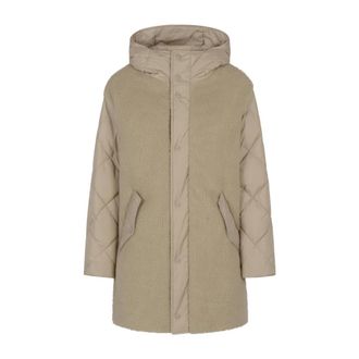 Herno Femme, Manteaux, Beige, Taille: 40 FR Parka Piumino Mix Tessuti
