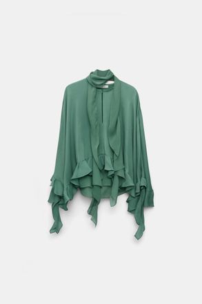 Dorothee Schumacher Cape Bluse mit abnehmbarem Schal-Detail