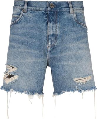 Balmain Homme, Shorts, Bleu, Taille: W30 Short unisexe en denim vintage Blue Wash