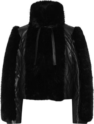 Rotate Rotate Birger Christensen, Femme, Vestes, Noir, Taille: 38 FR Faux Fur & Shearling Vestes