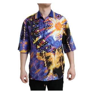 Dolce & Gabbana Luminarie Print Baumwoll-Casual-Shirt - - Shirts - Herren - Mehrfarbig - S