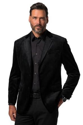 JP1880 Hommes Grandes Tailles L-8XL Veston en Velours Col &agrave; Revers et Boutons - Jusquau 74 Noir 72 833304100-72