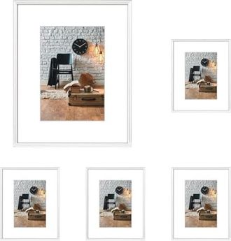 Hama Bilderrahmen Sevilla, 15 x 20 cm mit heraustrennbarem Einleger 10 x 15 cm als Passepartout nutzbar, hochwertiges Glas, Kunststoff Rahmen, zum Aufh&auml;nge