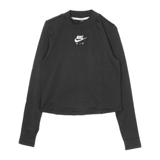 Nike Femme, Sport, Noir, Taille: 42 FR Air Mock L/S Rib Long Sleeve T-Shirt