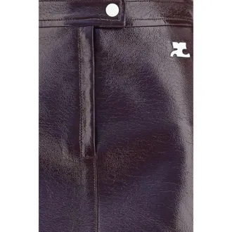Courr&egrave;ges Courr&egrave;Ges Vinyl Mini Skirt - Bordeaux