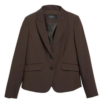 s.Oliver Strukturierter Twill-Blazer - - Jackets - Damen - Braun - L