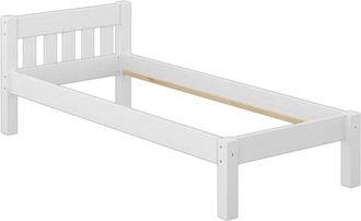 Erst-Holz Bettrahmen Kiefer weiß 90x200 Massivholzbett Futonbett Einzelbett ohne Zubehör 60.38-09 W oR