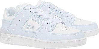 Lacoste Court Cage Sneaker f&uuml;r Damen, Leder (Blau/Wei&szlig;)