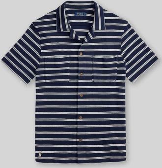 Polo Ralph Lauren Regular Fit Freizeithemd aus Baumwoll-Mix mit Lochmuster-Streifen