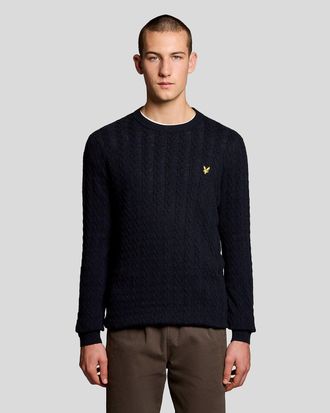 Lyle & Scott Leinen-Mix Rippenstrick Crew-Neck Pullover