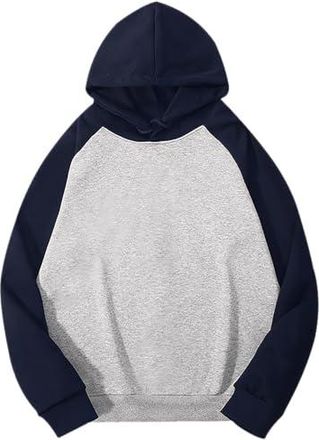 Generic Sweat a Capuche Homme Hooded Sweatshirt Sweats &agrave; Capuche Pullover &agrave; Manches Raglan pour Un Look Casual et Confortable