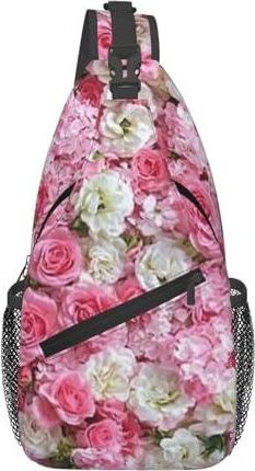 Generic Sac &agrave; dos &agrave; bandouli&egrave;re pour homme Motif roses roses