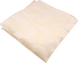 TigerTie ohne Markenname TigerTie pochette en beige crème Paisley - tissu 100% Polyester - taille 30x30 cm