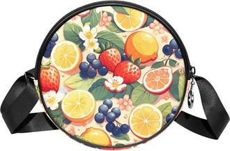 Generic Sac &agrave; bandouli&egrave;re Circle pour femme, petit sac &agrave; bandouli&egrave;re color&eacute; avec fermeture &eacute;clair, bretelles r&eacute;glables, sac &agrave; main rond d&eacute;contract&eacute; pour femme