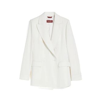 Max Mara Cr&ecirc;pe Satin Jacket - - Jackets - Damen - Wei&szlig; - 2XS