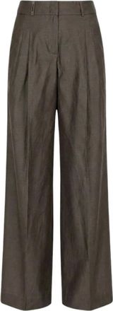 PESERICO Femme, Pantalons, Brun, Taille: 38 FR Pantalon Palazzo &agrave; Double Pince