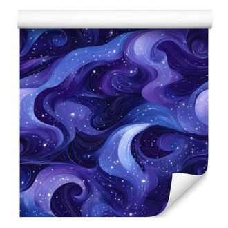 OEM Carta Da Parati Acquerello Galassia Blu, Blu Navy, Indaco E Violetto 50x1000 Cm