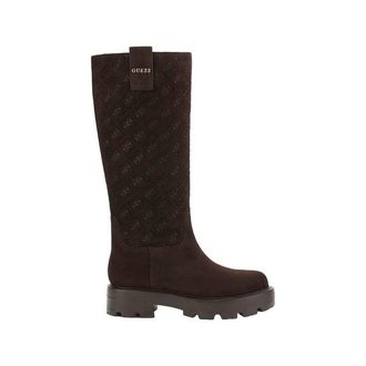 Guess Bottes motif monogramme en cuir daim