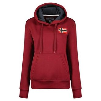 Geographical Norway Genifer Lady - Sweat Femme Capuche Poches - Sweatshirt Pull Manches Longues Chaud Hoodie Veste - Femmes Saison Printemps Ete Automne Hiver (Bordeaux X