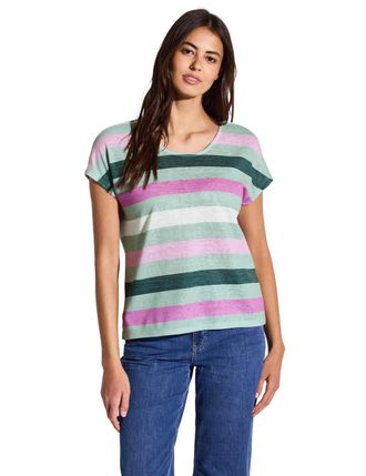 Street One SOL_LTD QR Big Multicolor Stripe Shirt Soft Jade Green 36