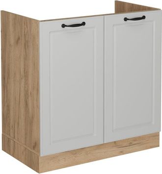 Vicco Spülenunterschrank R-Line, Weiß Landhaus, 80 cm ohne Arbeitsplatte Vicco