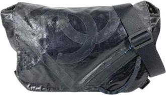 Chanel unisex, Pre-owned, Noir, Taille: ONE Size Sac bandouli&egrave;re en toile vintage Pre-owned