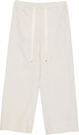 Max Mara Femme, Pantalons, Blanc, Taille: 38 FR Argenta Drawstring Pantalons