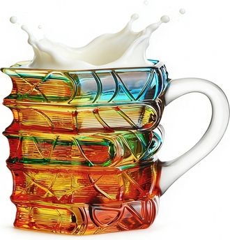 Generic Buch Becher - 3D-In-Led-Effekt-Becher - B&uuml;cherbecher | F&uuml;r Zuhause, K&uuml;che, B&uuml;ro, Bar, Geburtstag, Weihnachten, F&uuml;r Frauen Und M&auml;nner