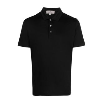 Canali Schwarzes Poloshirt Klassischer Stil - - Tops - Herren - Schwarzk - S