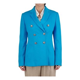 Kiton Femme, Vestes, Bleu, Taille: 38 FR Blazer crois&eacute; en cachemire