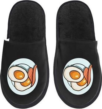 Generic Classiques Pantoufles Petit-d&eacute;jeuner omelette et boeuf Accueil Slippers L&eacute;g&egrave;re Chaussons Homme pour Femme Adulte Hiver M
