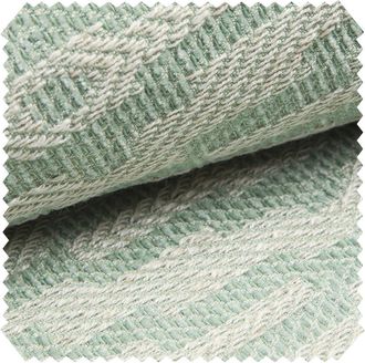 Novely exquisit ATTRACTO Polsterstoff im Leinen-Naturlook - Schwer Entzündbarer Möbelstoff mit Aztekenmuster - Pflegeleichte Meterware 1lfm | Farbe: 03 Mintg