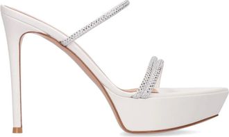 Gianvito Rossi Femme, Chaussures, Blanc, Taille: 37 EU Mules en cuir