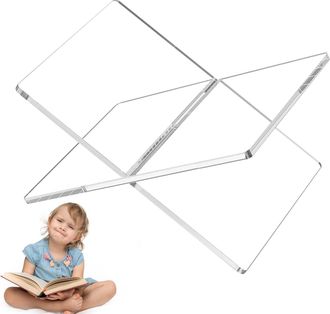 Generic Acryl Bookstore-Dicke X-f&ouml;rmige Display-Halterung, transparentes Organizerregal | Transparentes Rezept, Konsole f&uuml;r Bibelbilder, dekoratives Kunstbuch