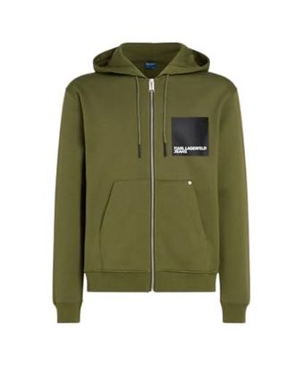 Karl Lagerfeld Karl Lagerfeld Jeans, Homme, Sweat &Agrave; Capuche Avec Logo Box, Coupe R&eacute;guli&egrave;re, Vert, L
