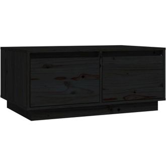 vidaXL Couchtisch Schwarz 80x50x35 cm Massivholz Kiefer - Vidaxl