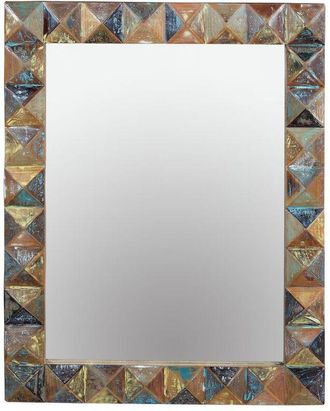 Décoration d'Autrefois Decoration D Autrefois - Miroir exclusif en bois recyclé multicolore