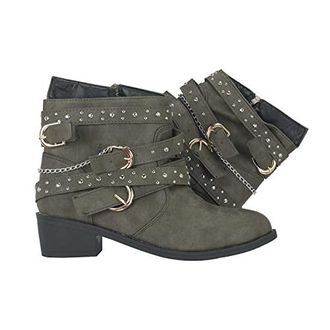 Generic Générique Boots Femme Bottes Cavalieres Femme Bottine Hiver Chaussures Botte Talon Pieds Larges Chaudes Bottines Mollet Large Compensées Chaussure Con