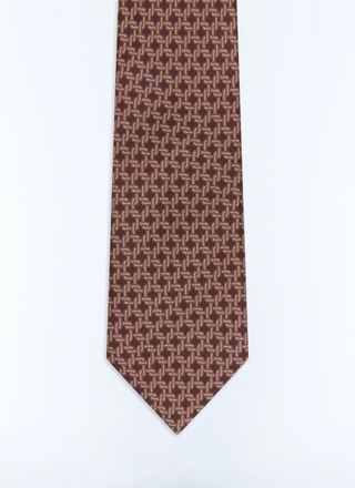 Fursac Cravate en soie &agrave; motif g&eacute;om&eacute;trique - Taille Unique - Homme