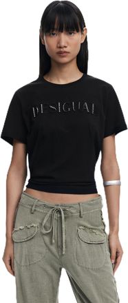 Desigual Damen 25SWTK17 T-Shirt, Black, L