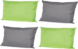 JACK 4X Outdoor Lounge Kissen 30x50cm viele Farben Dekokissen inkl. Füllung Wasserfest Sitzkissen Garten Stuhl, Farbe:2X Anthrazit - 2X Grün