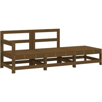 vidaXL 3-tlg. Garten-Lounge-Set Honigbraun Massivholz Kiefer Vidaxl