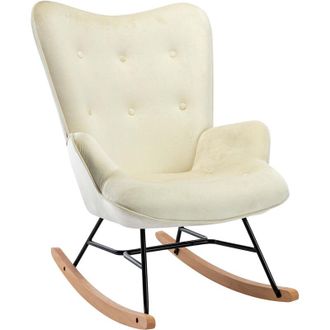 Clp Chaise à bascule de la Sanka dans la crème en velours