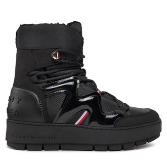 Tommy Hilfiger Schneeschuhe Tommy Hilfiger Patent Snowboot FW0FW07852 Schwarz