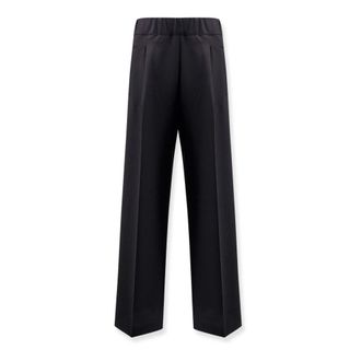 Semicouture Schwarze Wollweite Hose - - Trousers - Damen - Schwarzk - XL