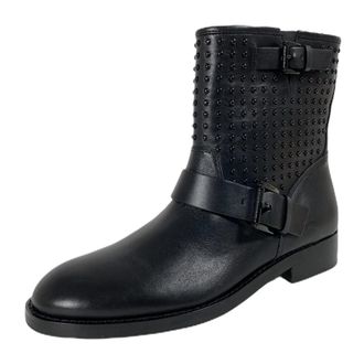 Michael Kors Biker Leder Stiefelette im Reeves-Stil - - Shoes - Damen - Schwarzk - 35 1/2 EU